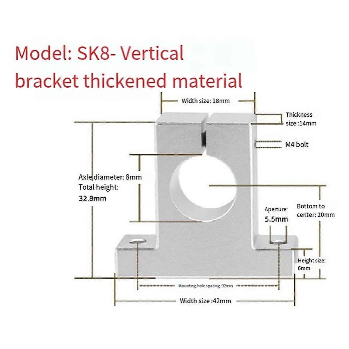 2 Pcs Linear Motion Rail Clamping Rod Rail Coupling Mount SK16 16mm ...