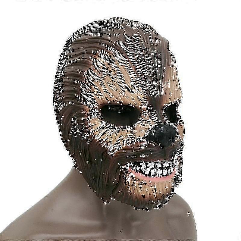 Halloween Chewbacca Mask with Movable Jaw, Full Head Wookiee Cosplay ...