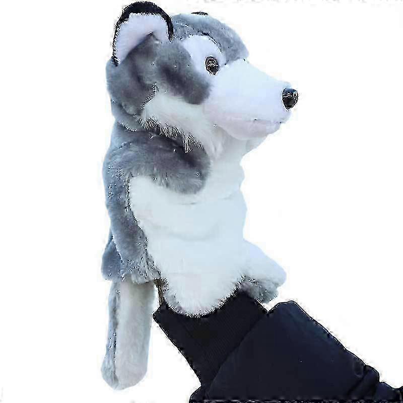 Grey Wolf Hand Puppet 25cm - Plush Role Play Puppet for Kids, Girls ...
