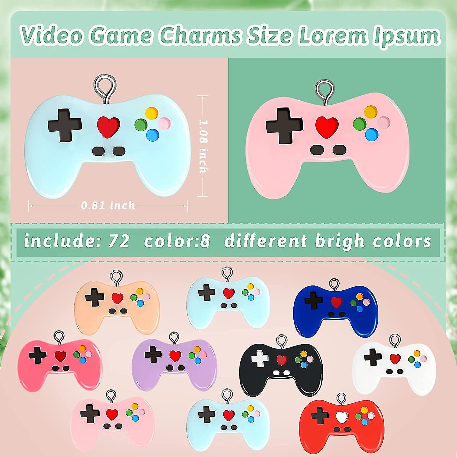 72 Pieces Video Game Controller Charm Video Game Resin Pendant For Jew ...