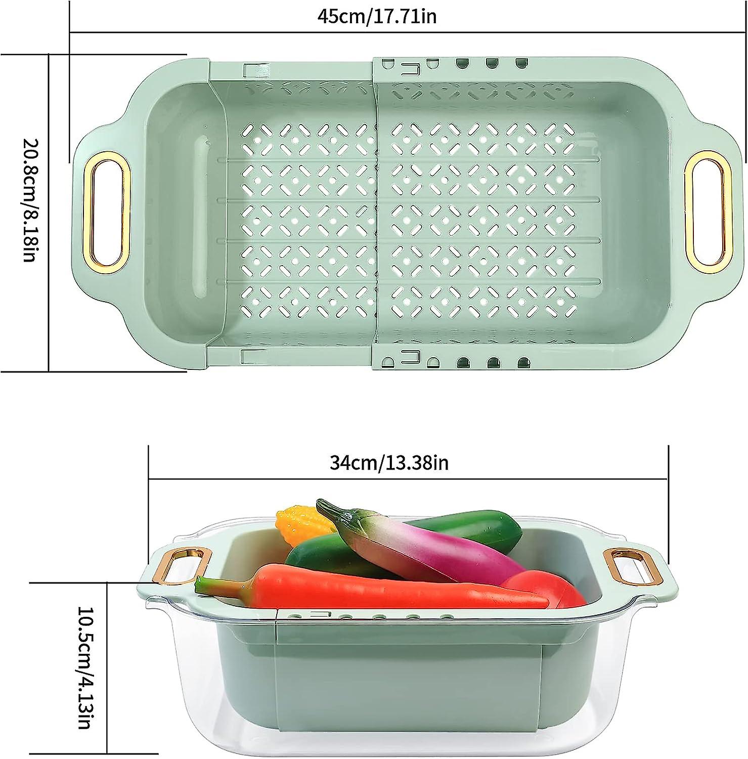 Extendable Kitchen Drain Basket (14-18"), Retractable Plastic Sink ...