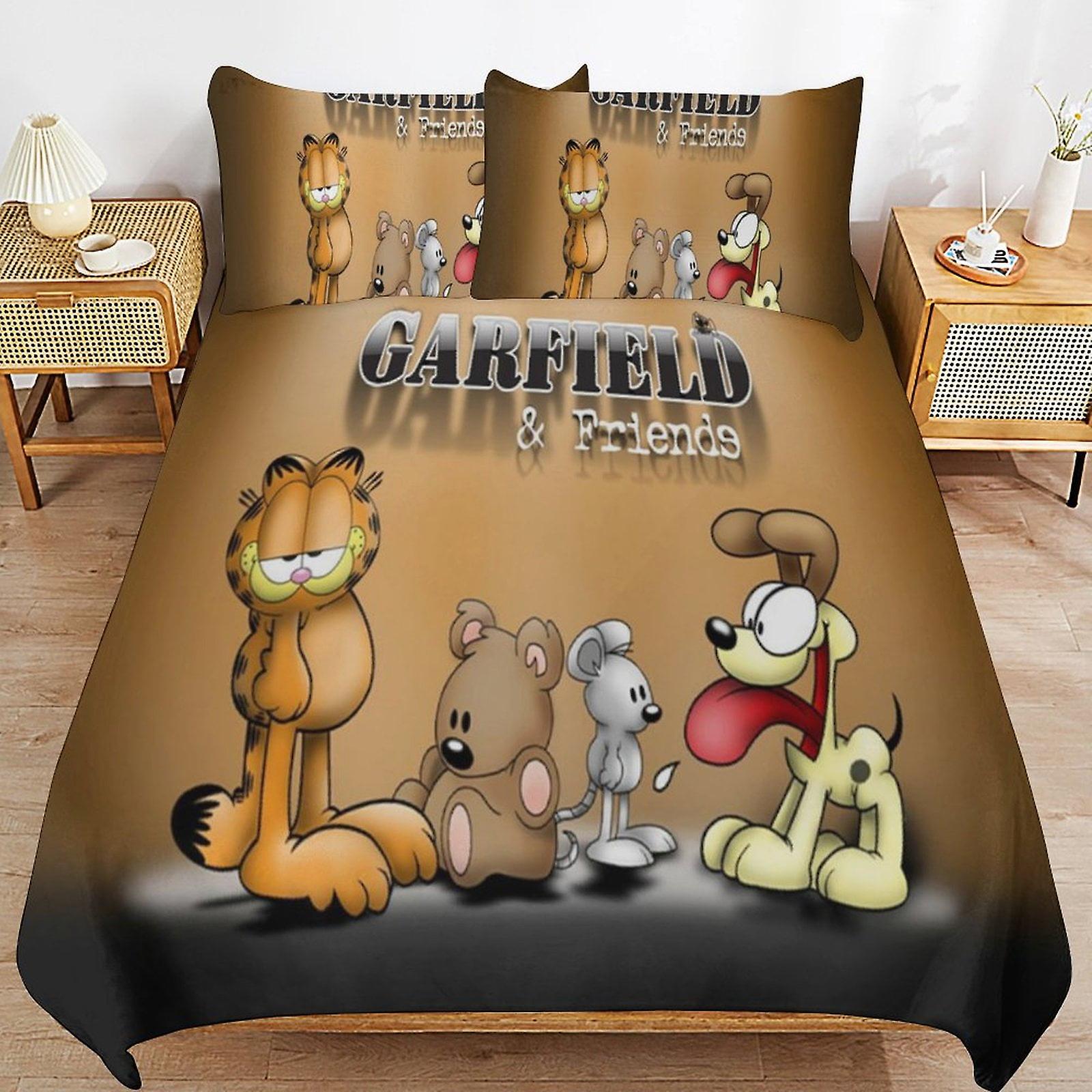 Garfield Bedding Sets Cute Bed Cover Anime Cartoon 3D Printed ...