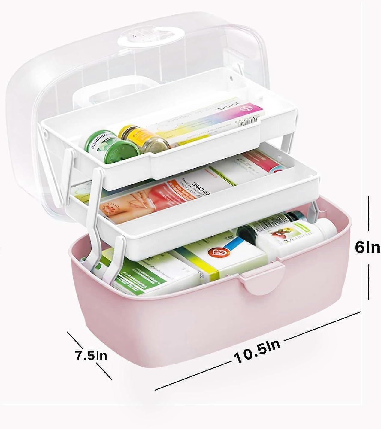 3 Layer Foldable Medicine Box for Safe Storage of Medicines, First Aid ...