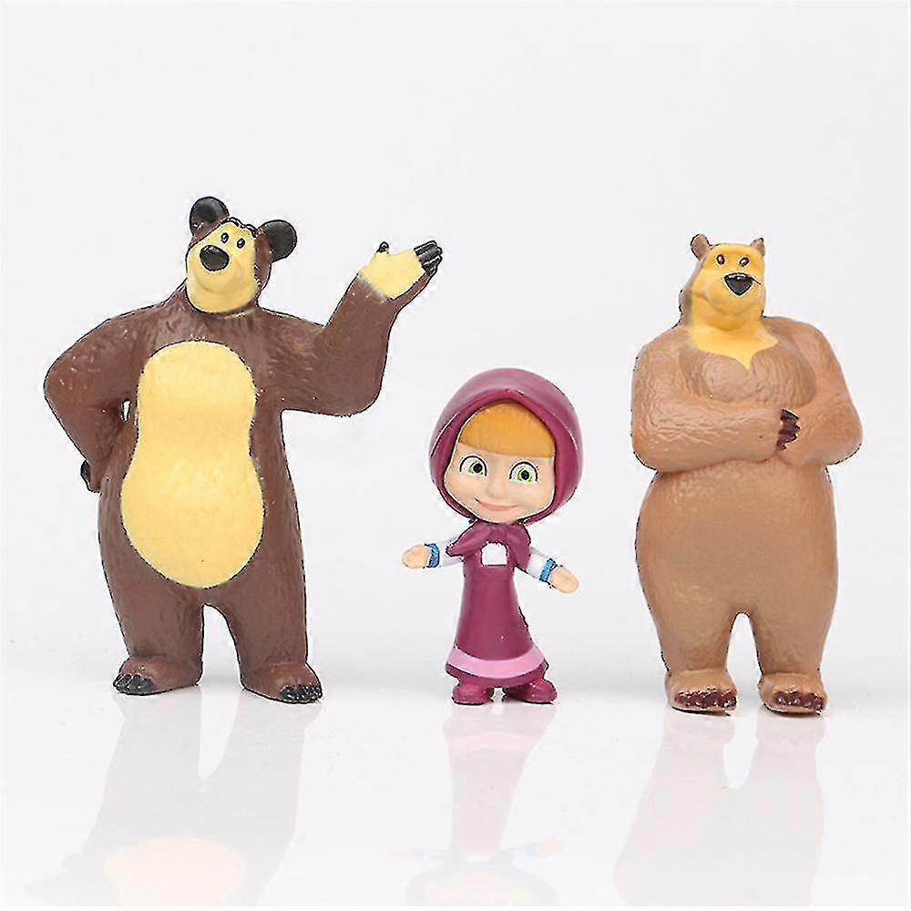 10pcs/set Masha&bear Figure Toys Pvc Collectible Model Mini Figures Set ...