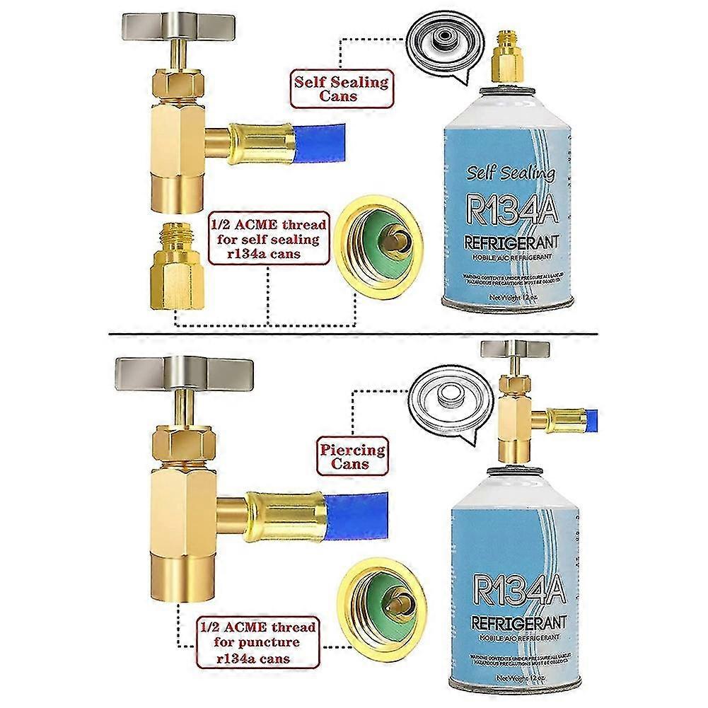 Refrigerator Freon Recharge Hose with Gauge Kit R134A R12 R22,with ...