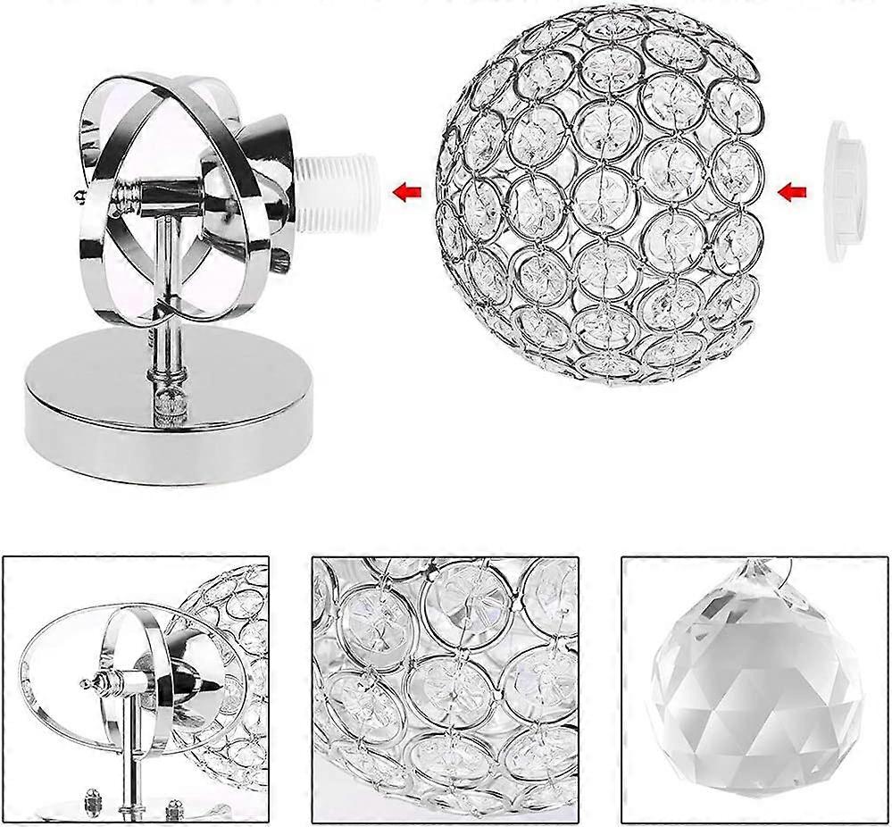 Modern Crystal Wall Light Pendent Lamp Chrome Finish Bedroom Sconce ...