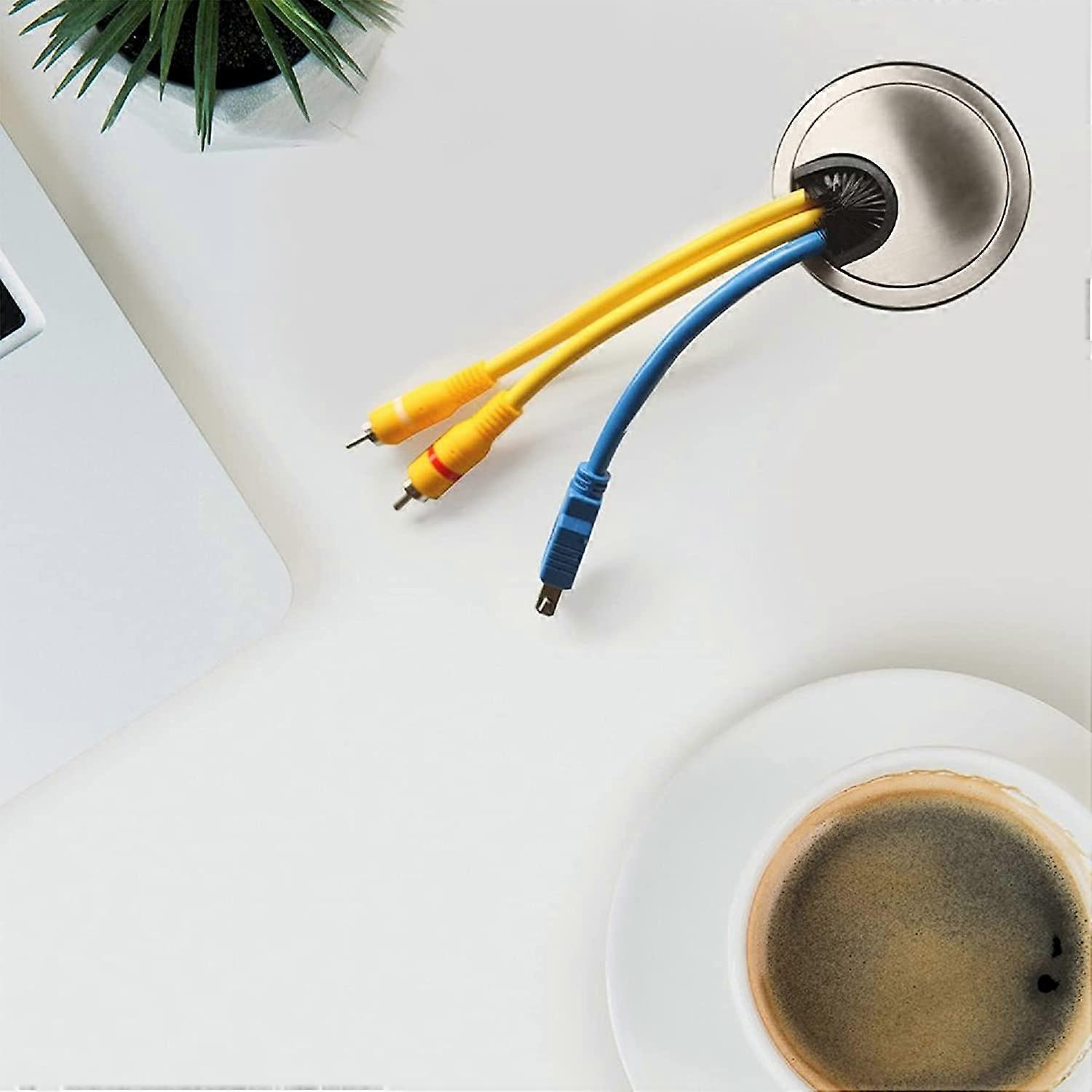 Round Wire Cable Cover 80mm for Recessing on Office Table Cable ...