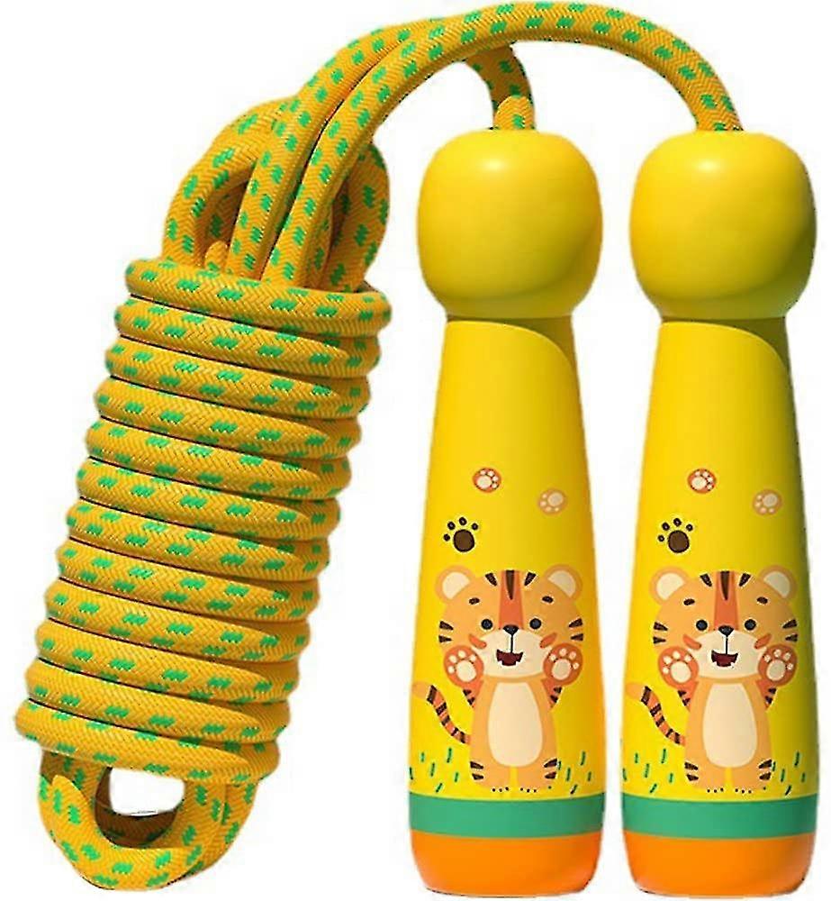 Skipping Rope Kids With Wooden Handle, Soft Cotton Jump Rope For ...