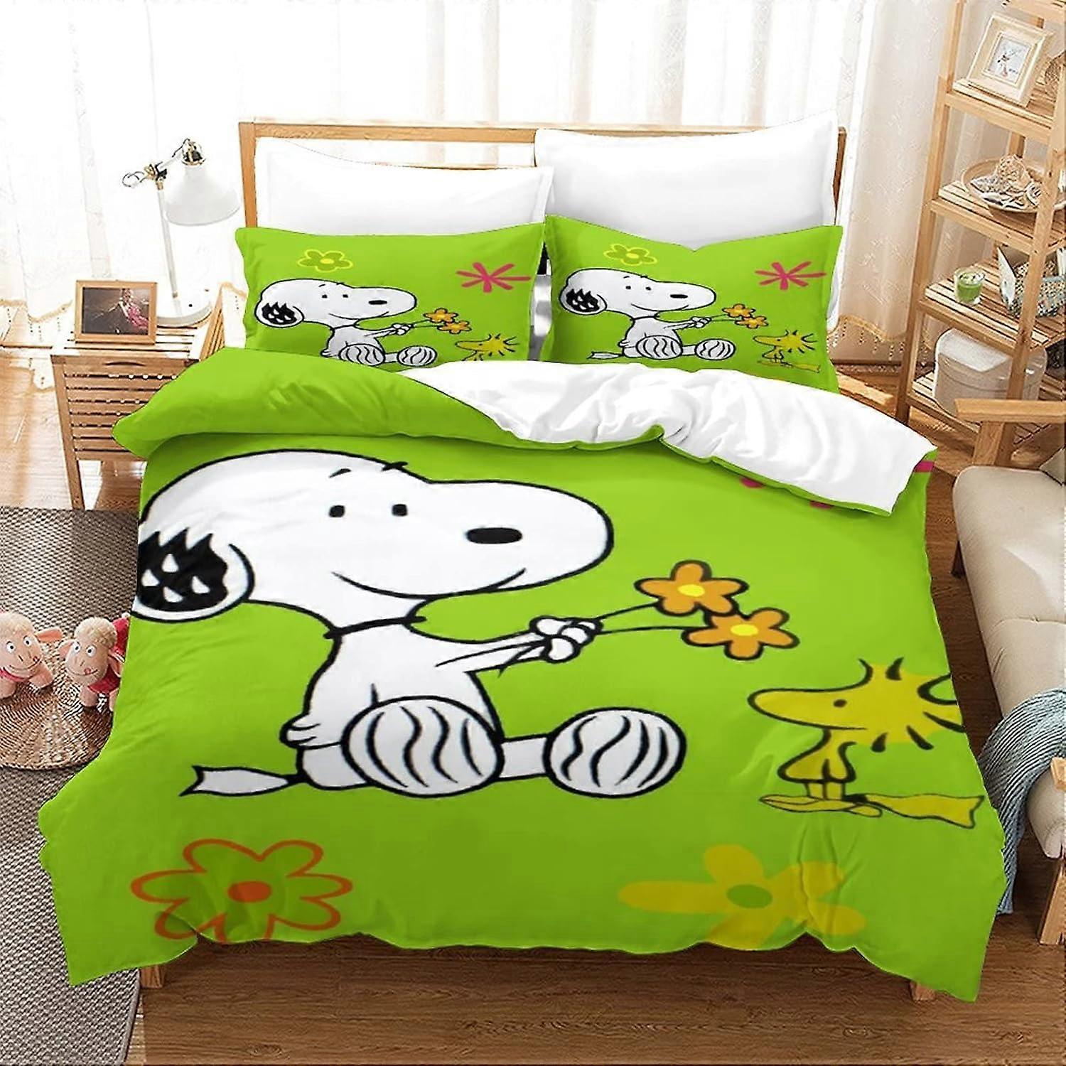 Snoopy Bedding Set with Duvet Cover and Pillowcases for Kids and Adults ...