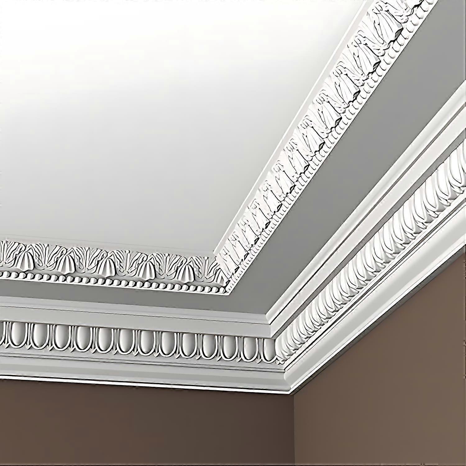 Profhome Decor 1 x Cornice moulding 150137 Profhome white Rigid ...