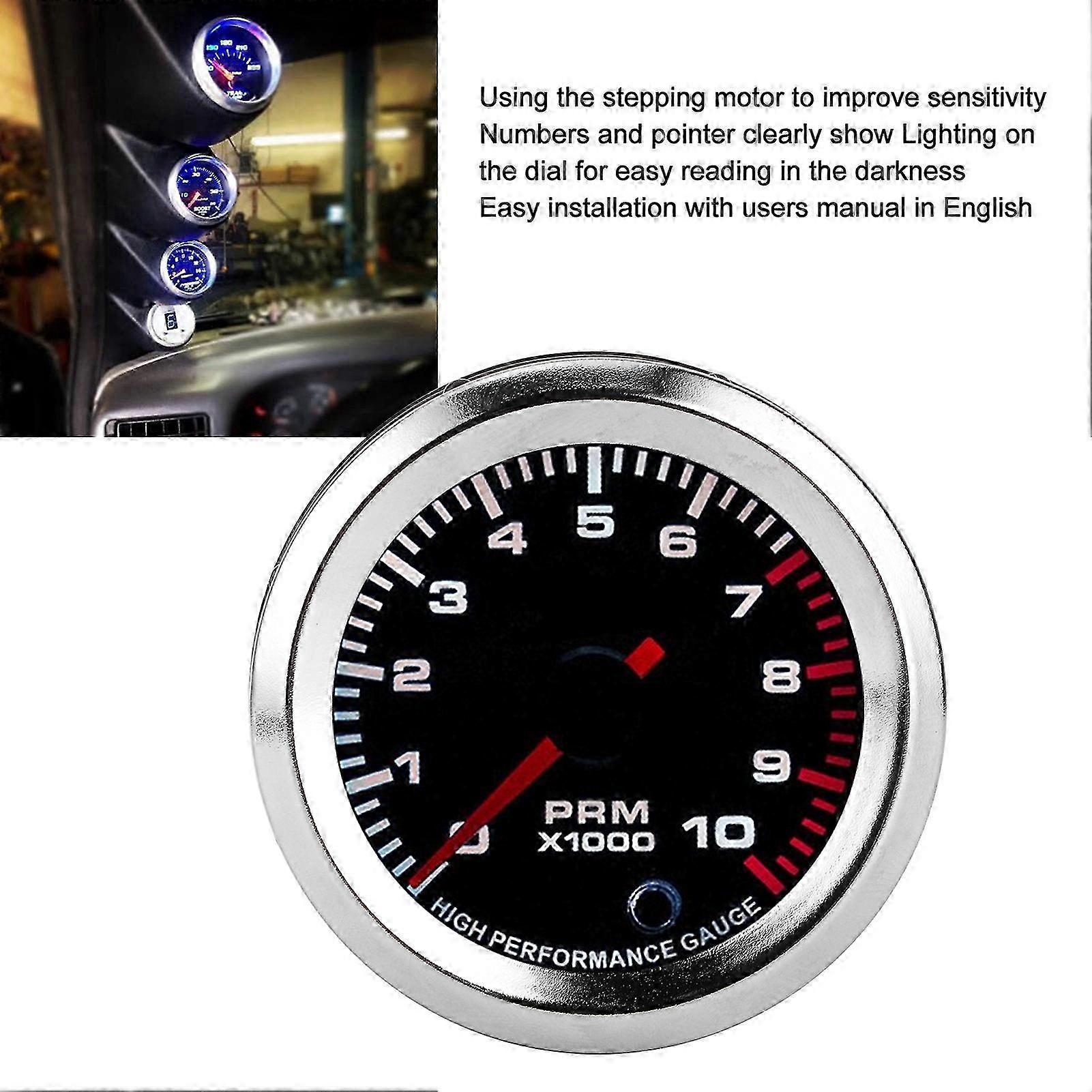 52mm/2in Universal 7 Colors Tachometer Revolution Meter with Measuring ...