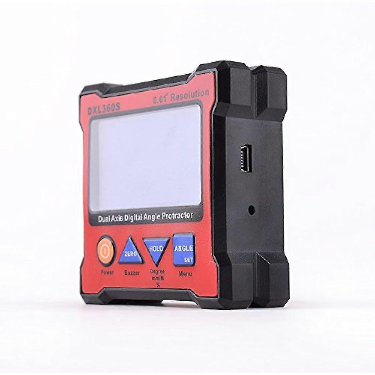 DXL360S Dual Axis Digital Protractor with 5 Side Magnetic Base High Precision Dual Axis Digital ...