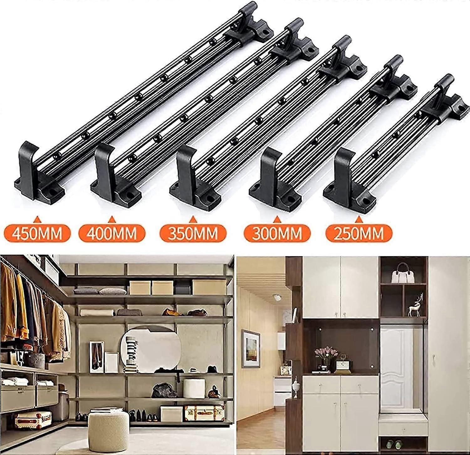 Heavy Duty Retractable Closet Pull Out Rod - Wardrobe Clothes Hanger ...