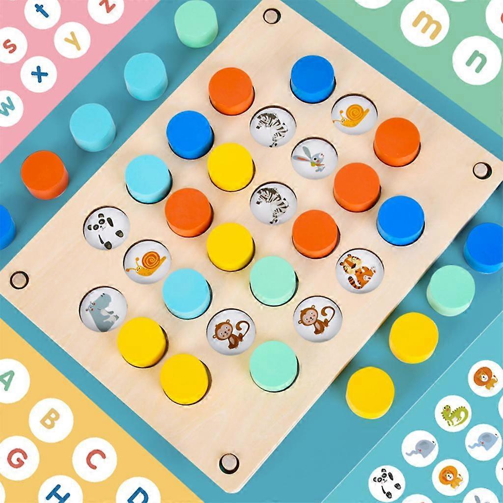 Memory Chess Match Game, Wood Memory Puzzle Board Game for Child Early ...