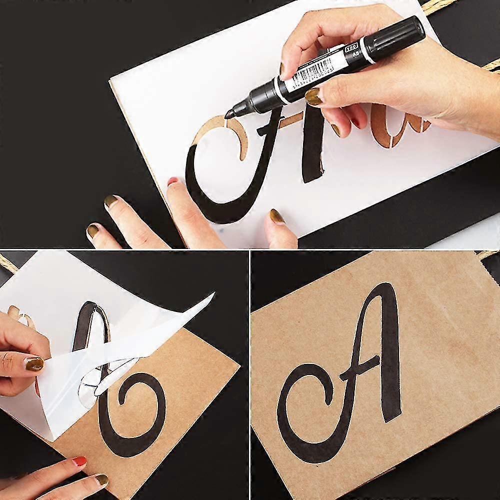 40 Pcs Stencils Set Cute Letter For Kids-reusable Plastic Art Craft ...