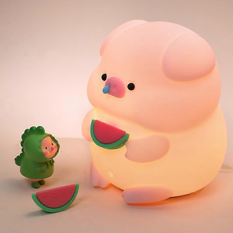 Cute and Adorable Pig Night Light - USB Rechargeable Colorful Bedside ...