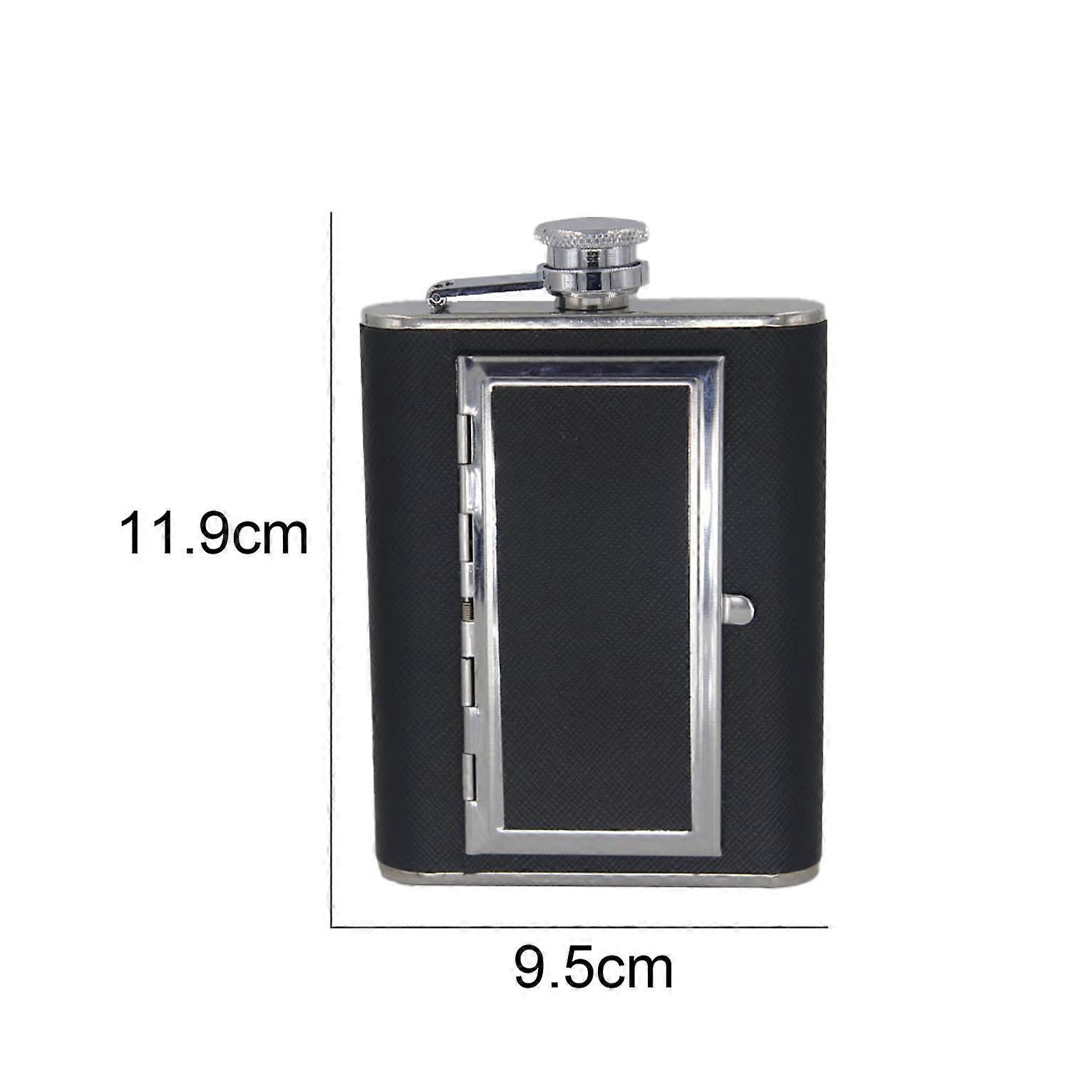 Stainless Steel Hip Flask, Leak-proof Hidden Flask with Cigarette Case ...