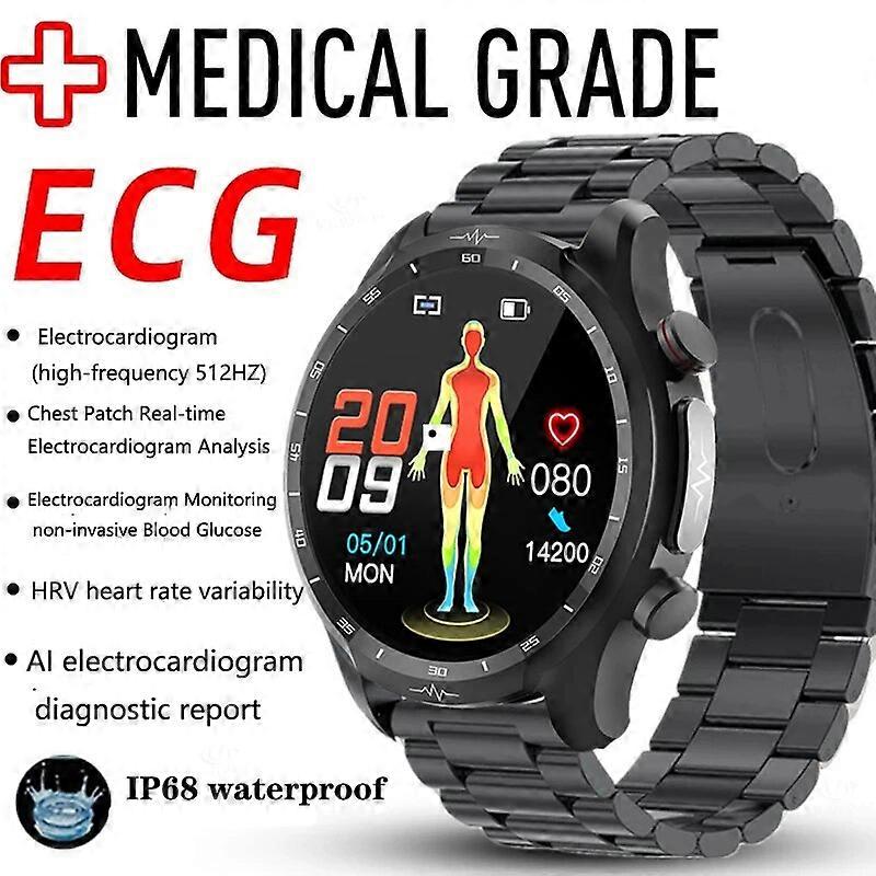 Healthy Blood Sugar Smart Watch Men ECG+PPG Precise Body Temperature Heart Rate Monitor ...