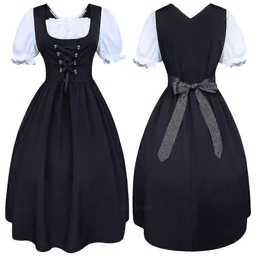 Women Medieval Costume Dress German Oktoberfest Bavarian Beer Dirndl ...