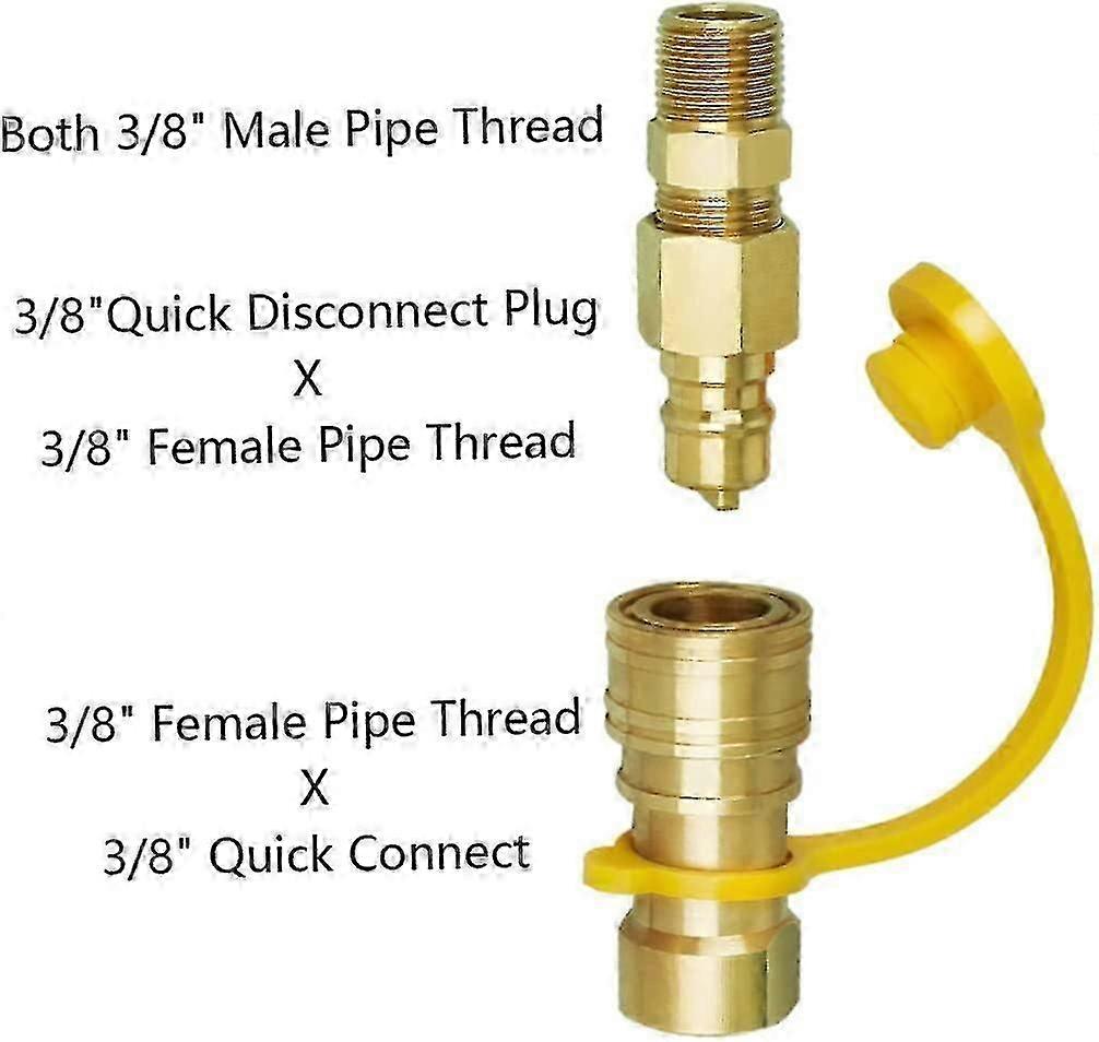 Propane Quick Connect Fittings Brass 3/8 Inch Natural Propane Gas Grill ...