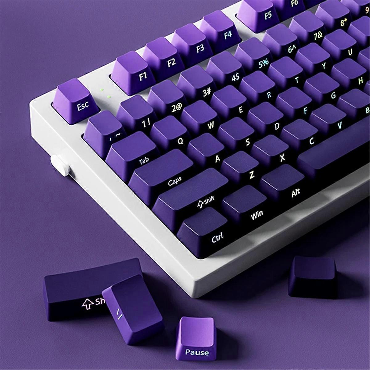 Gradient Purple Double Shot PBT Keycap Backlit Keycap 130 Key Full ...