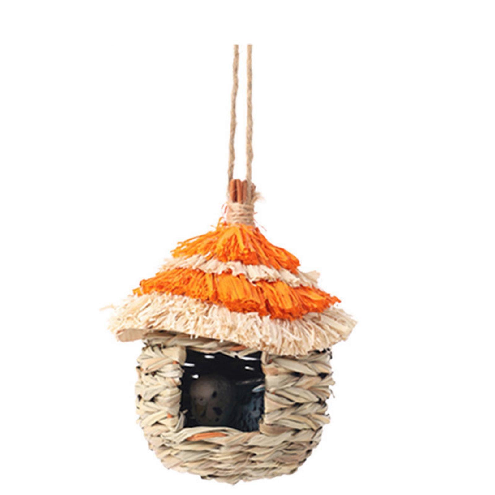 Grass Bird Nest Hangable Nest House Bird Cage Small Birdcages Tent ...