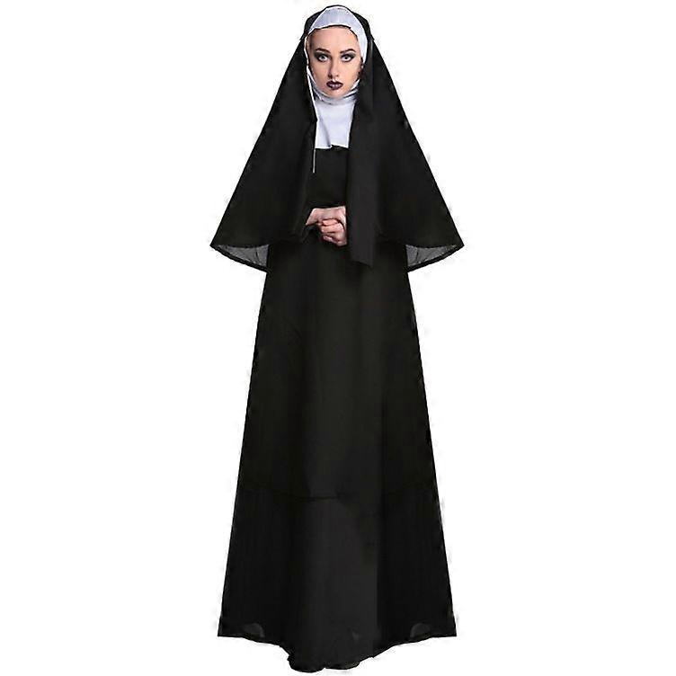 1 set Halloween nun costume, adult women masquerade cosplay stage ...