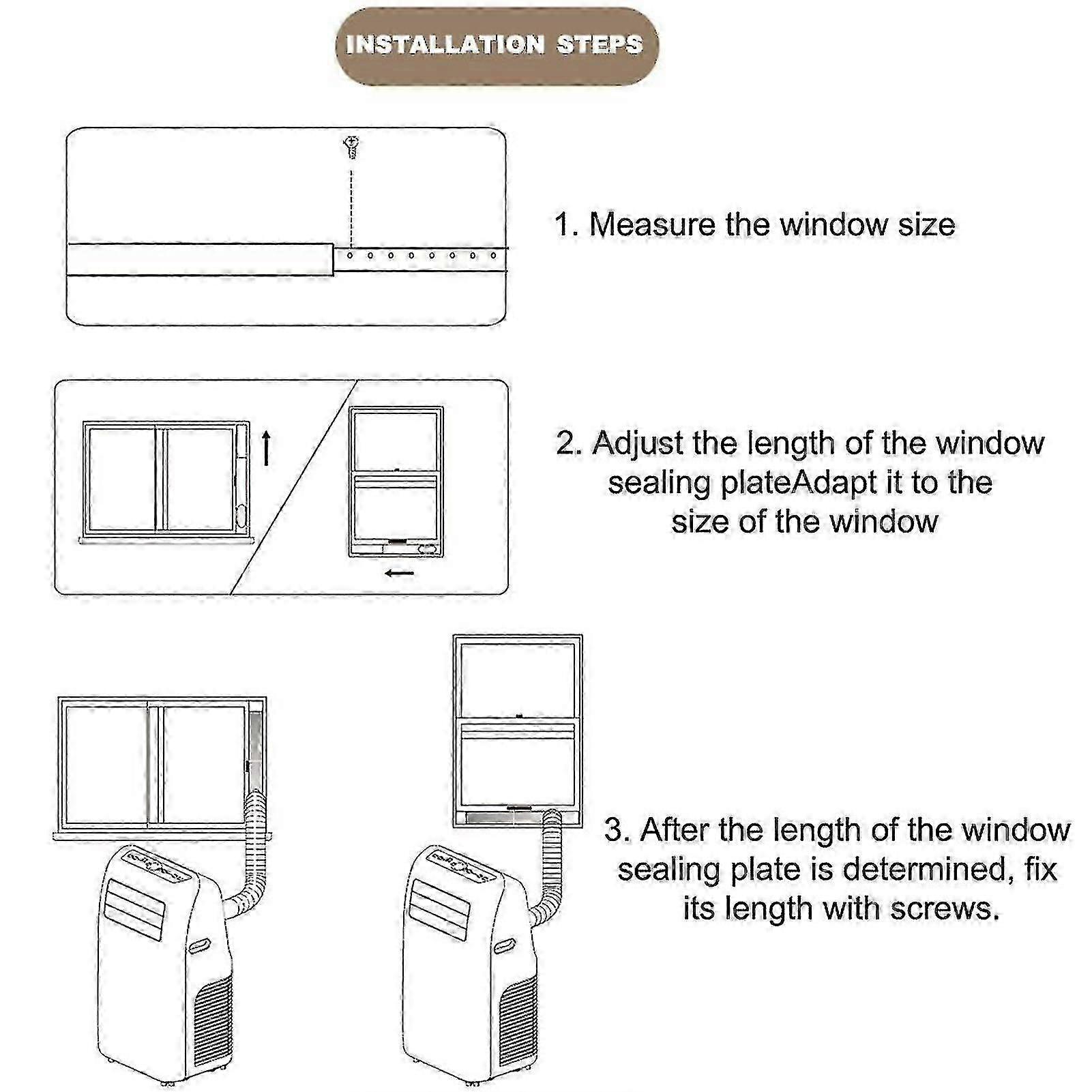 Portable AC Window Vent Kit for Sliding Doors - Adjustable Slide Plate ...