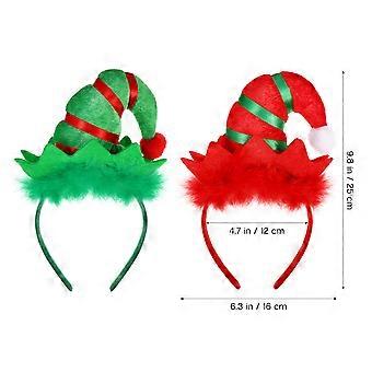 Funny Christmas Headband 2Pcs Multi Color Festive Vibes Christmas Hair ...