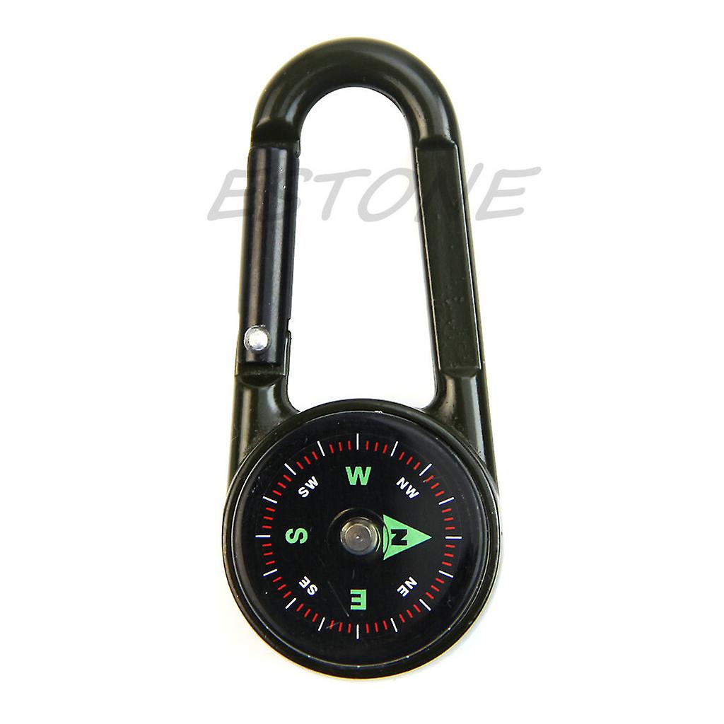 Outdoor Multifunctional Hiking Metal Carabiner Mini Compass Thermometer ...