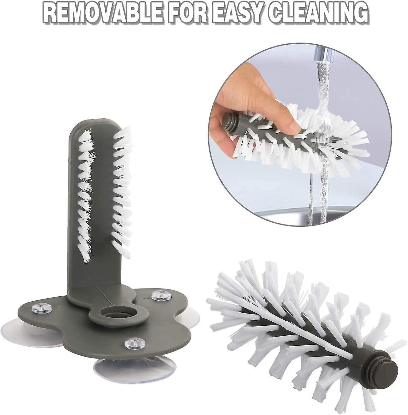 Glass Brush, Double Sided Bottle Brush With Powerful Suction Base For ...