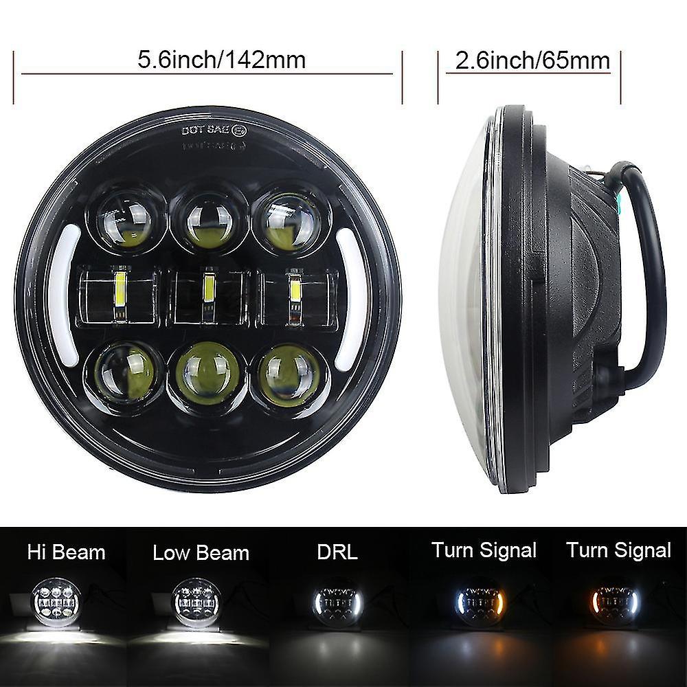 45w 5.75 Inch Cycle Led Round Lamp High Low Beam Projector With Drl ...