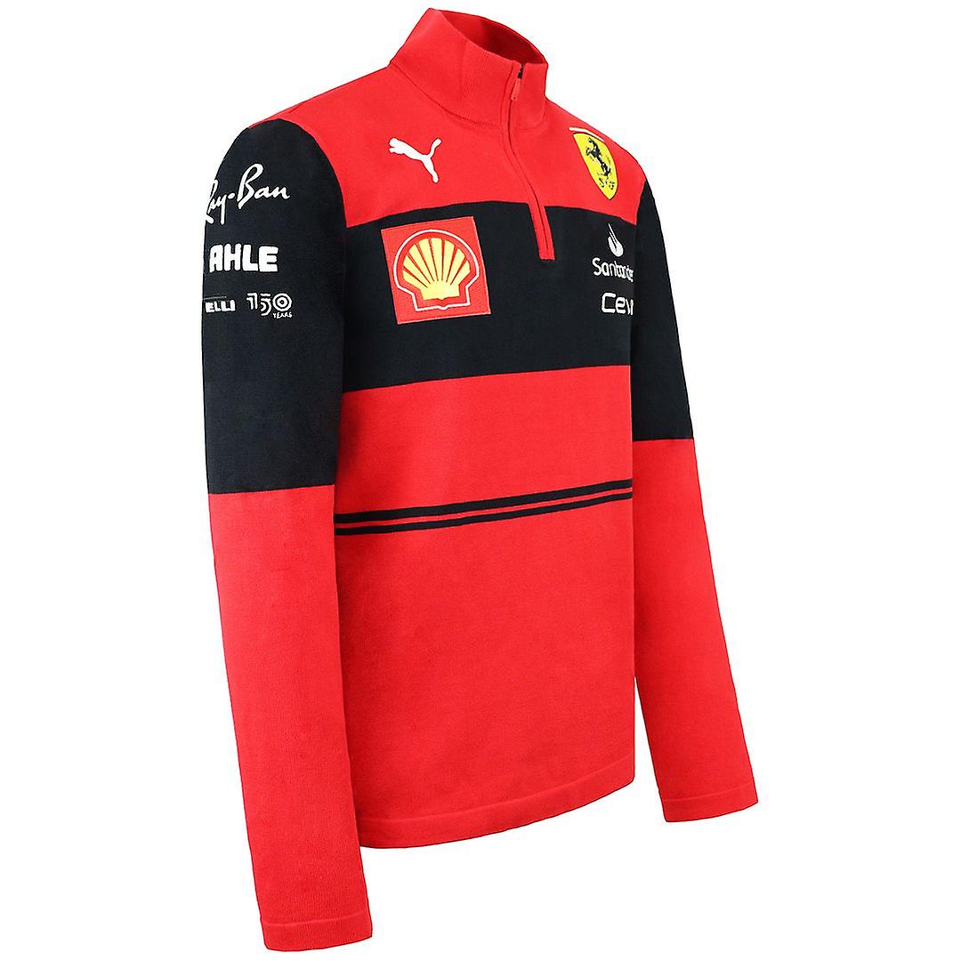 Puma Scuderia Ferrari Team Long Sleeve Mens Red Knit Sweater 763284 01 ...