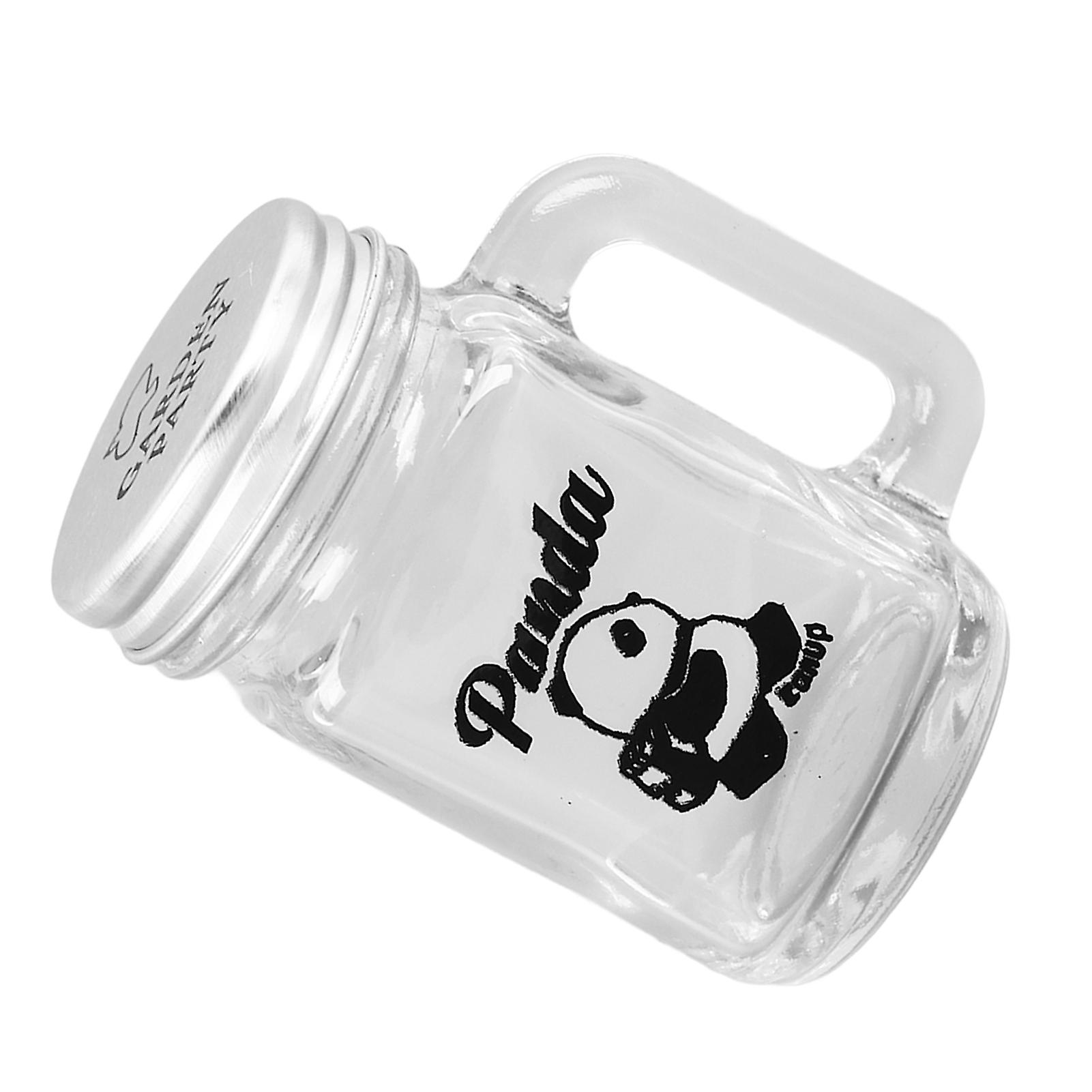Clear Glass Jar Panda Pattern Thick Handle Airtight Lid High Temp ...