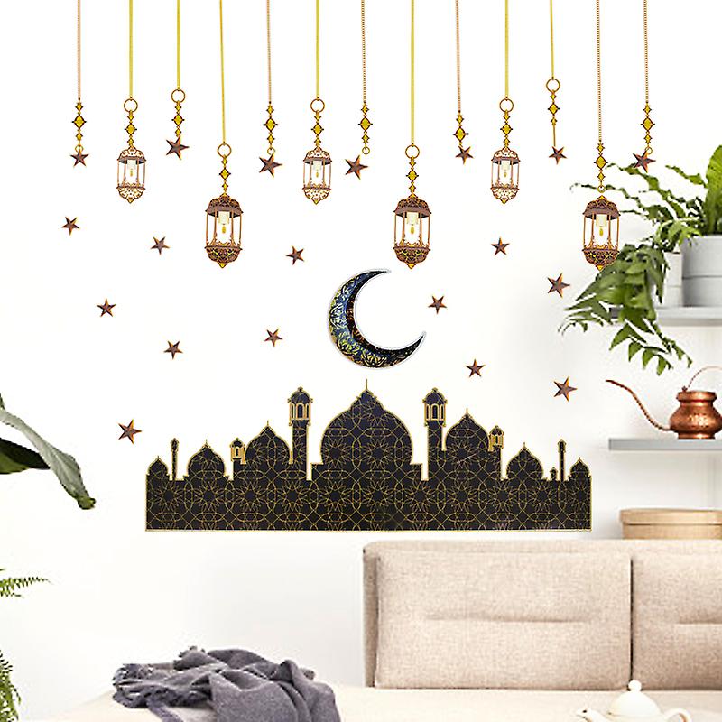 Ramadan Kareem Star Moon Wall Sticker Eid Mubarak Living Room Home ...