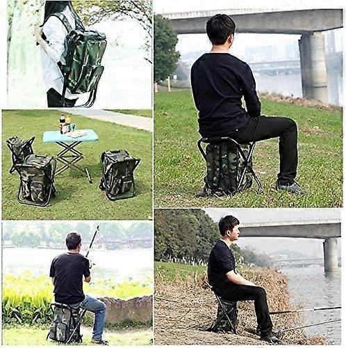 Folding seat backpack camping stool backpack with isothermal picnic bag ...