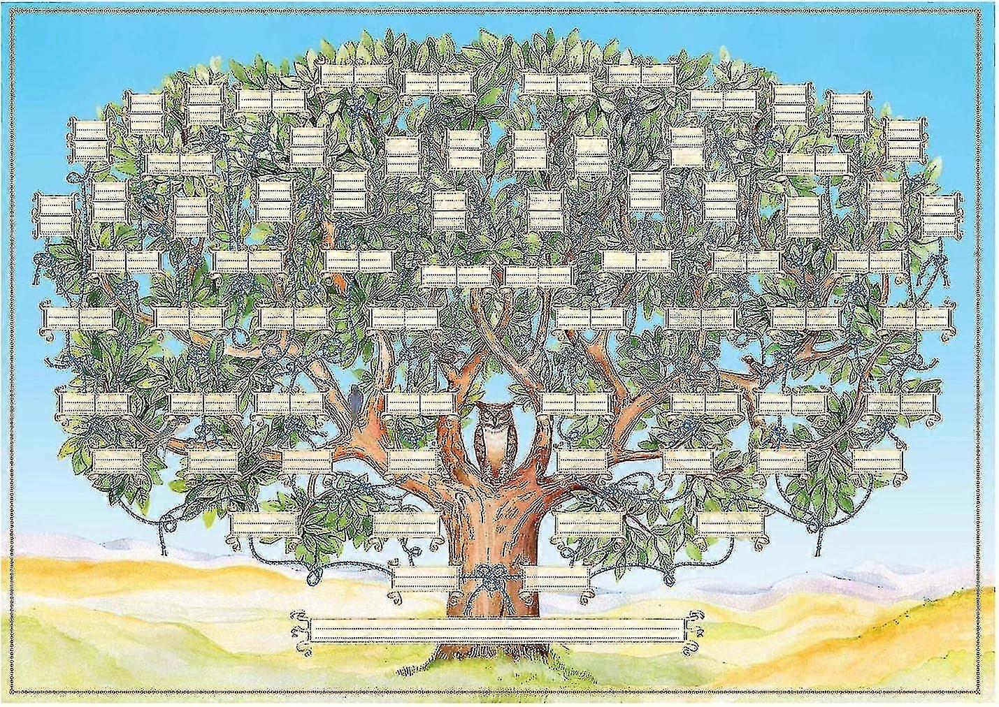 Family Tree Chart To Fill In, 6 Generation Genealogy Poster Blank ...