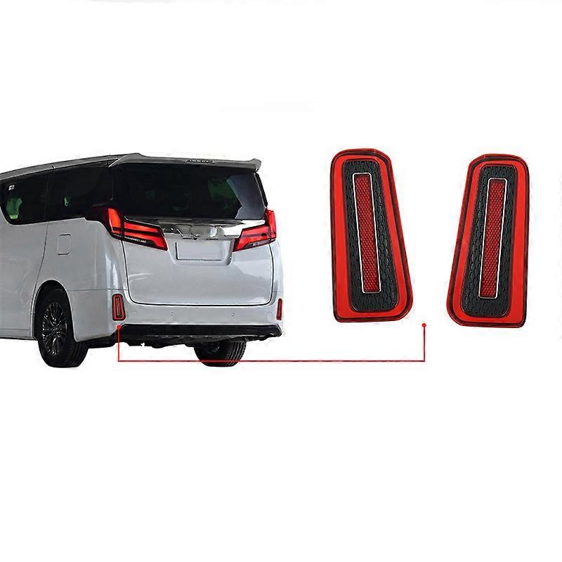 2X LED Rear Bumper Reflector Tail Brake Light for Alphard Vellfire 30 ...