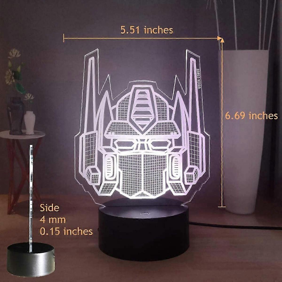 Transformers 3D Night Light, Optimus Prime 7 Colors LED Table Lamp ...