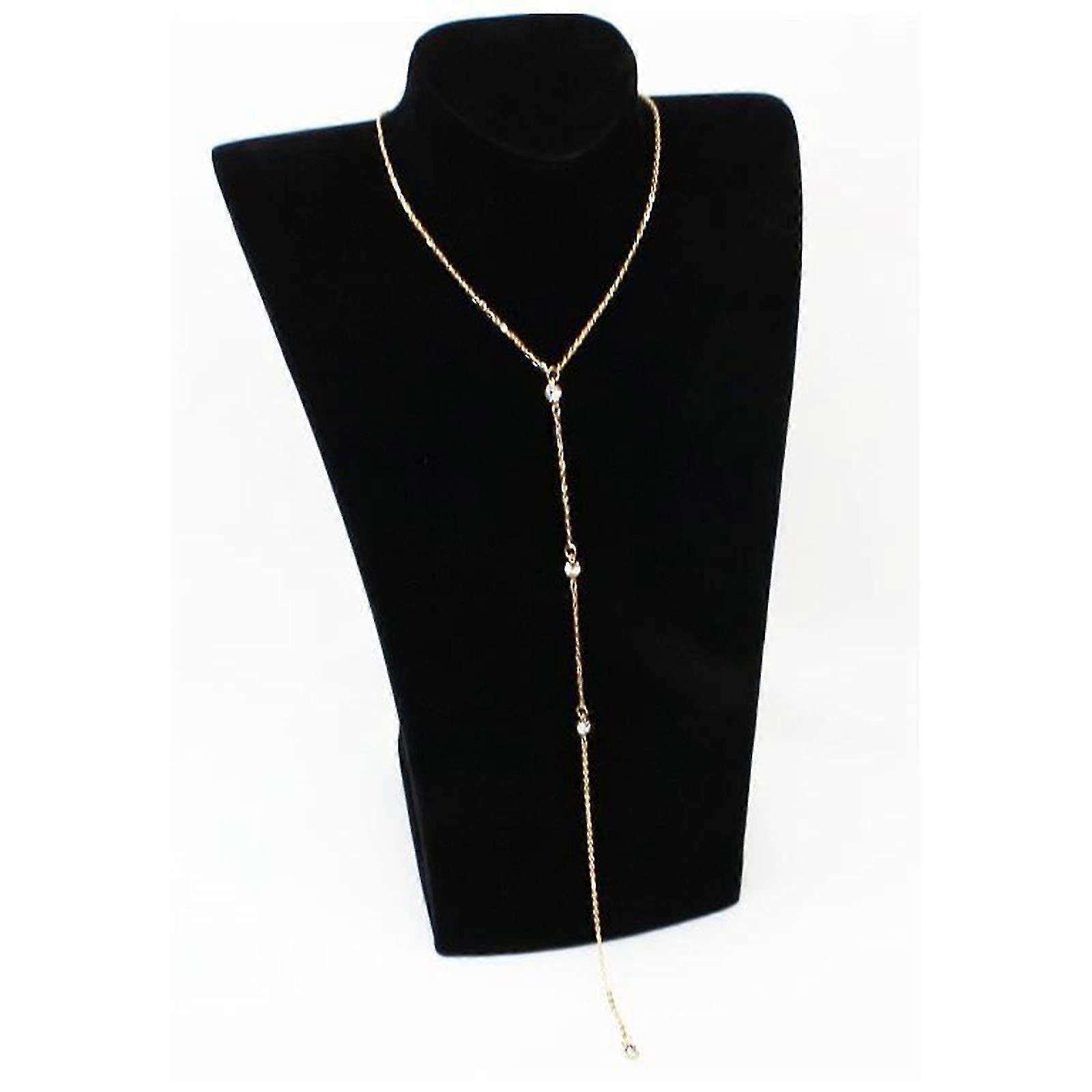 Wedding Crystal Backdrop Necklace Gold Necklace Chain Long Rhinestone ...