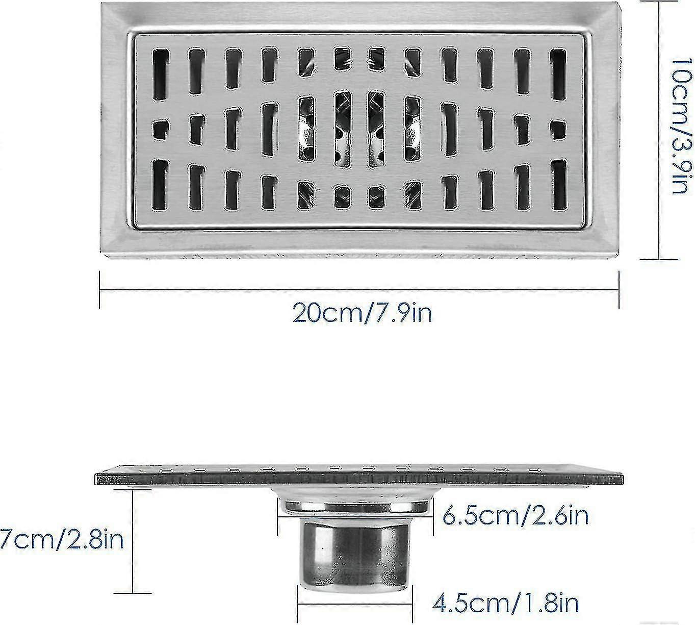Floor Drain,rectangle Stainless Steel Floor Drain Bathroom Shower ...