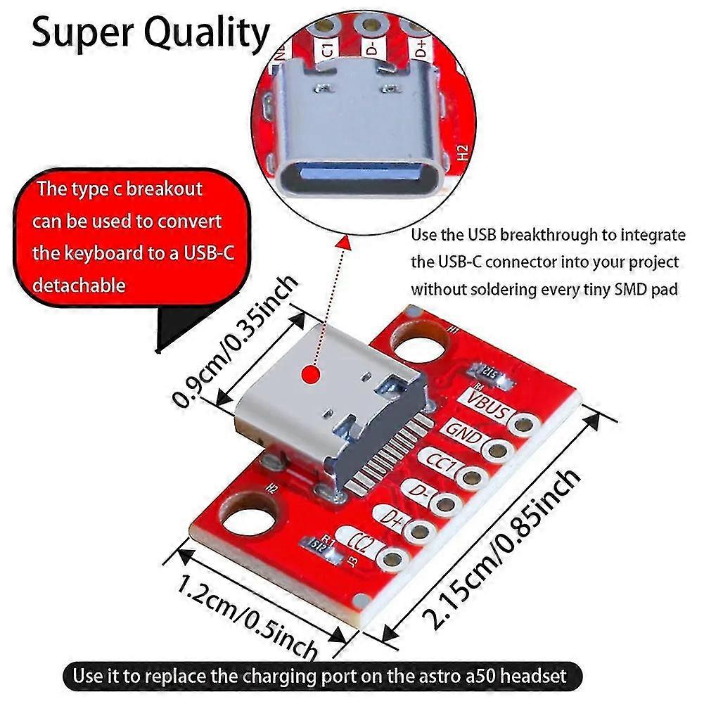 5PCS/Lot USB Type-C Breakout Board Serial Basic Breakout Female ...