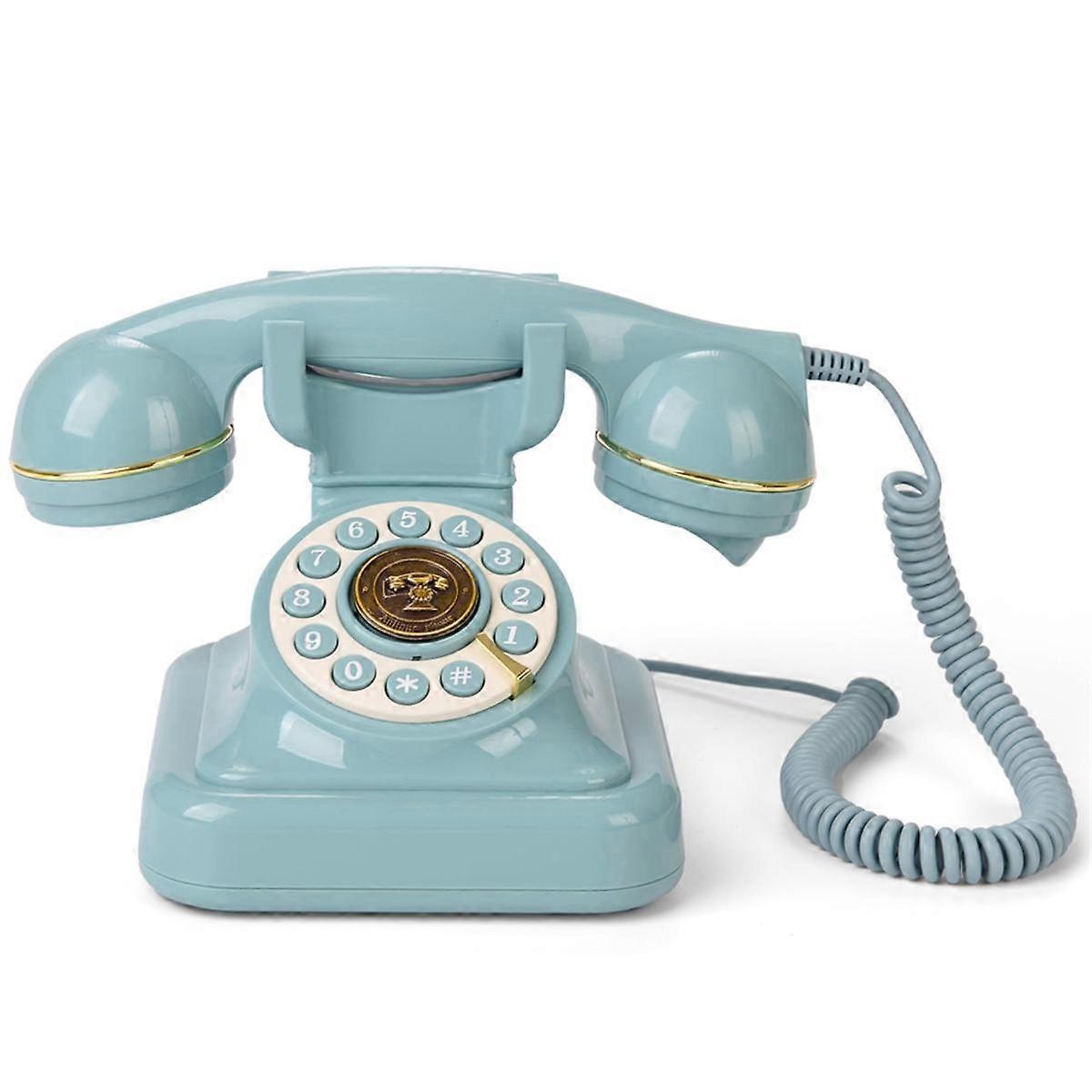 Retro Style Wired Dial Telephone Plug-in Home Fixed Landline Antique ...