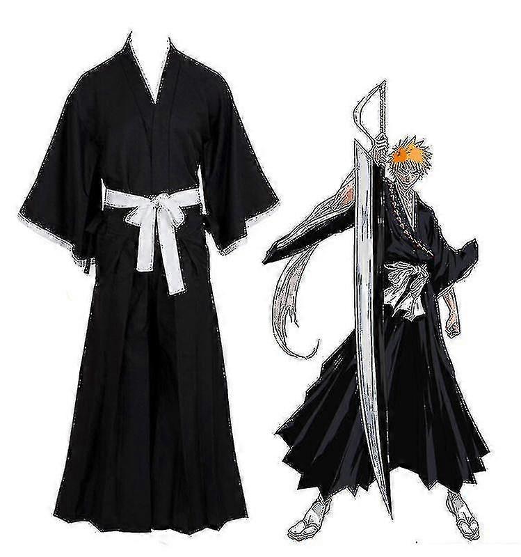 japanese Bleach Kurosaki Ichigo Robe Cloak Coat Cosplay Costume | Fruugo UK