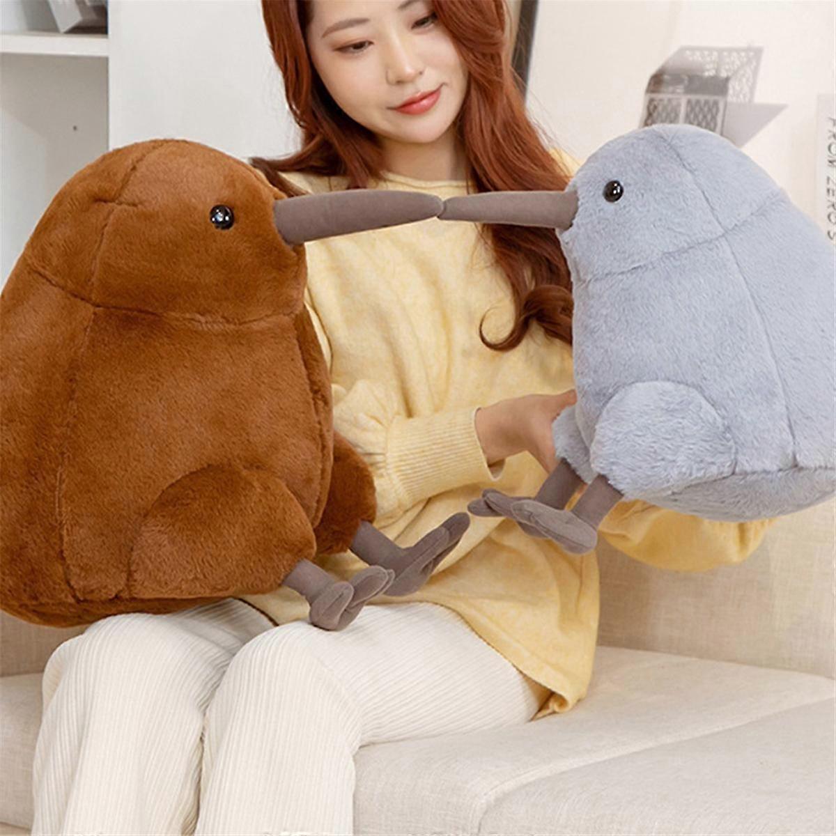 Lifelike Kiwi Bird Plush Toy Gray Kiwi Bird Stuffed Body Pillow Large Realistic Sitting Kiwi ...