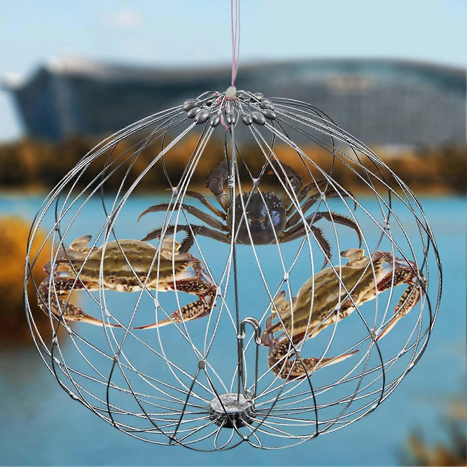 Stainless Steel Crab Fishing Cages Automatic Open Closing Crab Trap ...