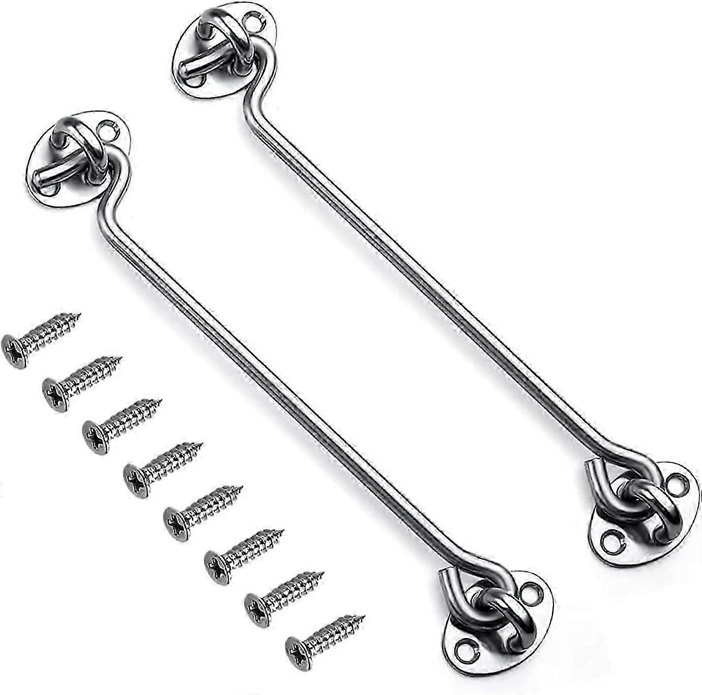 10 Inch Hook and Eye Latch Grey Cabin Patio Door Hook and Eye White ...