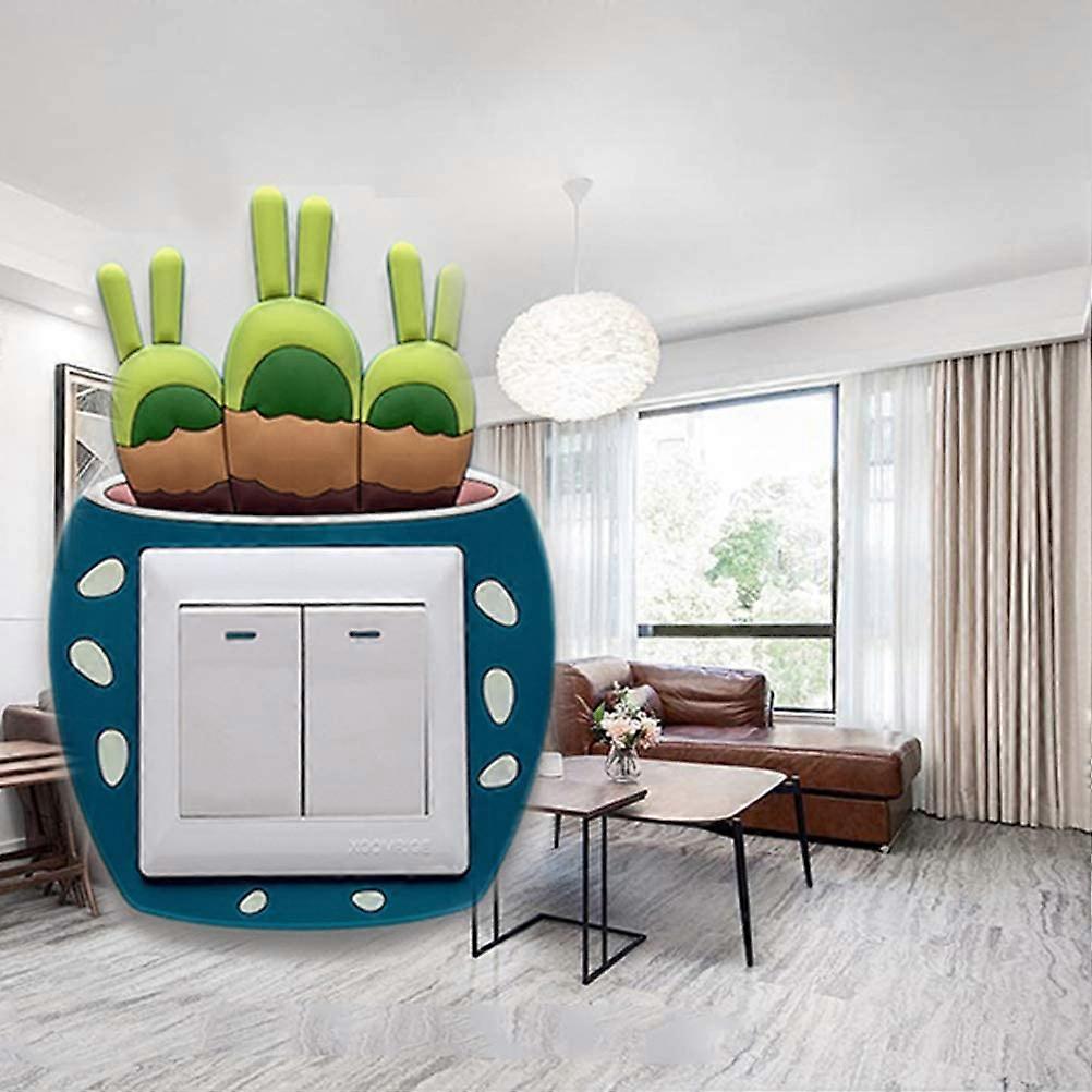 Cactus Pattern Switch Rubber Wall Stickers 5 Pack | Fruugo UK