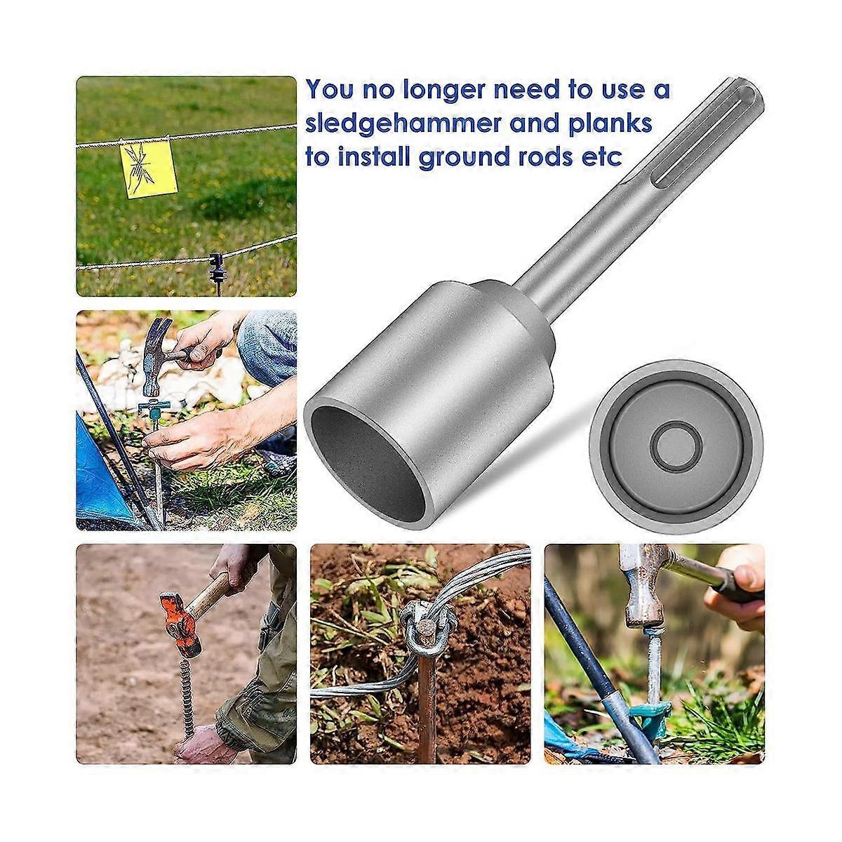 SDS-Max Ground Rod Driver, 45mm Heavy Duty Steel Drill Bit Driver,for ...