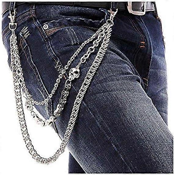 Pants Chain for Men Women,Biker Skull Chain Wallet,Long Cool EMO Punk ...